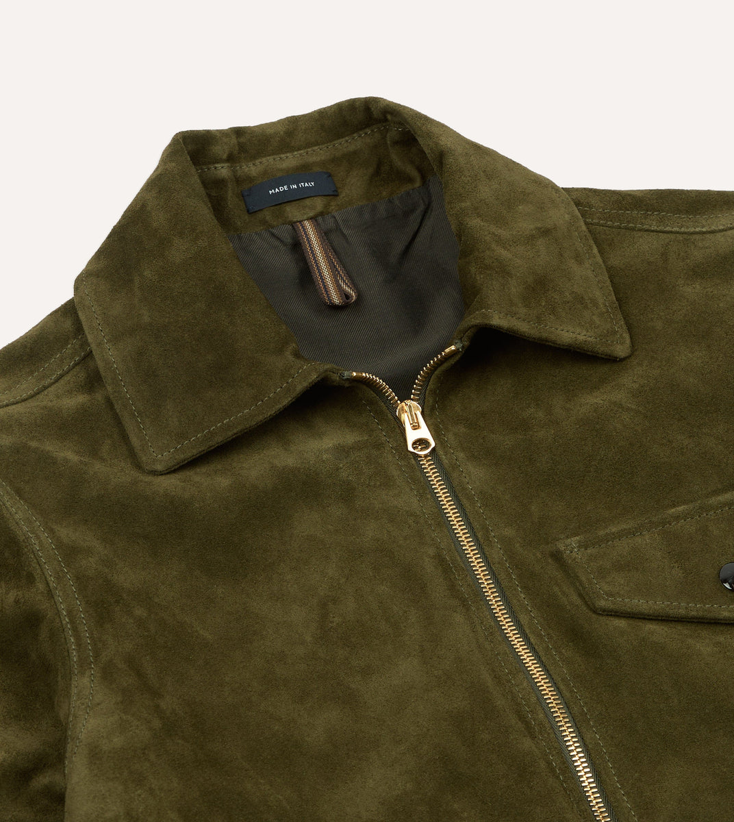 Green Heavyweight Suede A-2 Bomber Jacket – Drakes