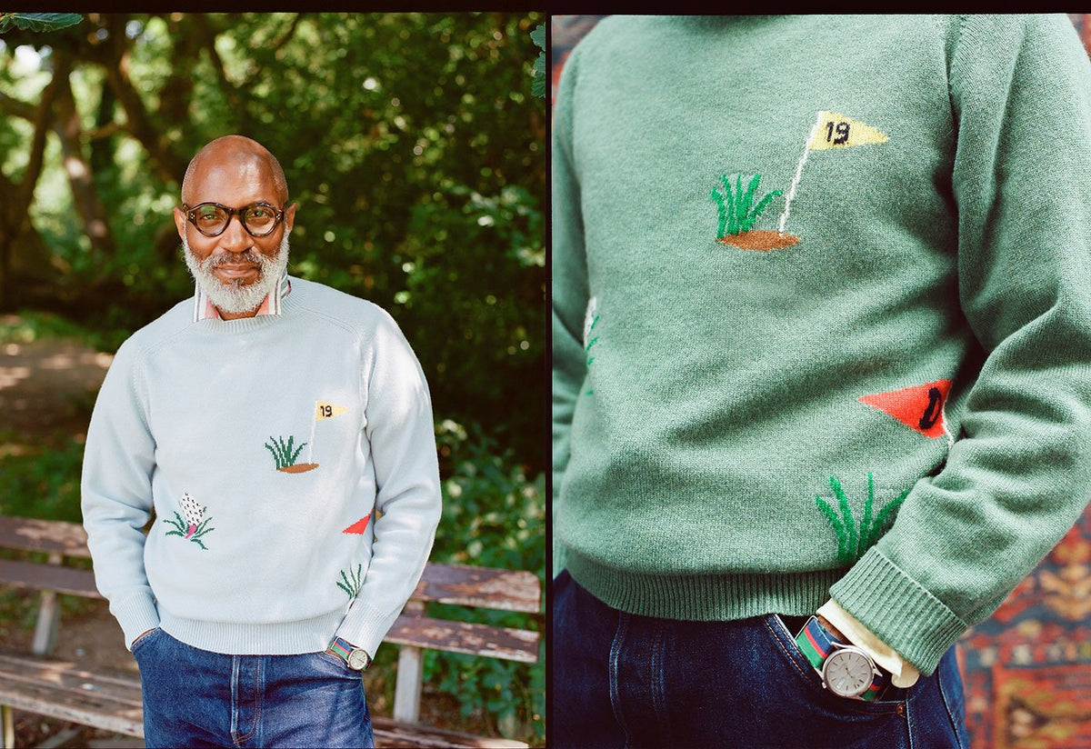 A Sartorial Hole-in-One: The Cashmere Intarsia Golf Jumper – Drakes