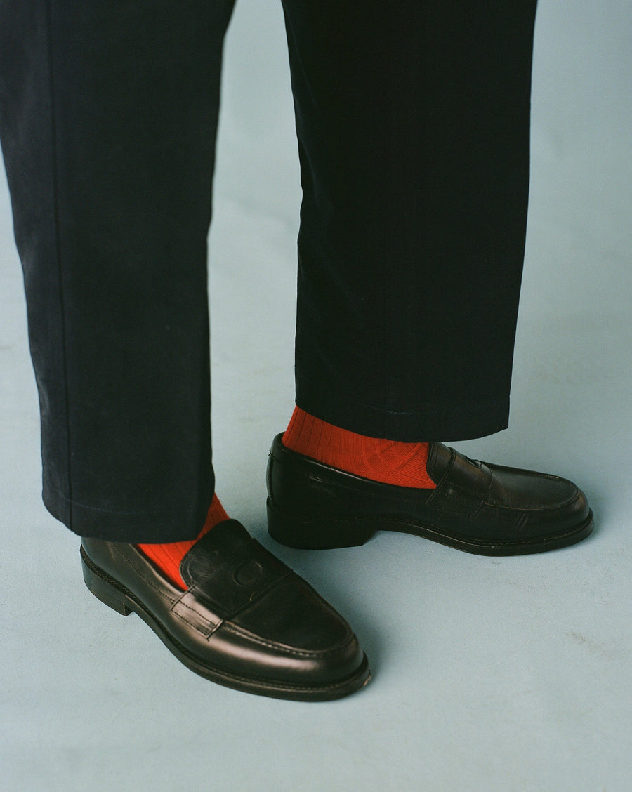 Black Leather Charles Goodyear Welted Penny Loafer – Drakes