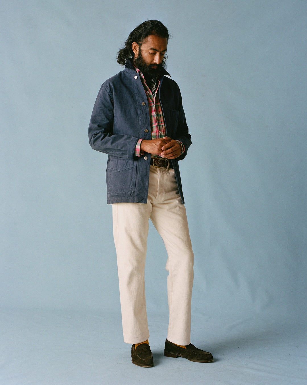 Navy Cotton Duck Canvas Five-Pocket Chore Jacket – Drakes