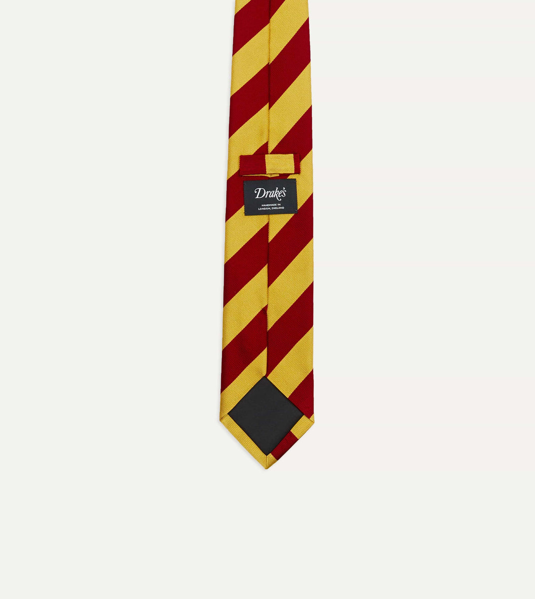 Red and Yellow Broad Stripe Silk Tipped Tie – Drakes