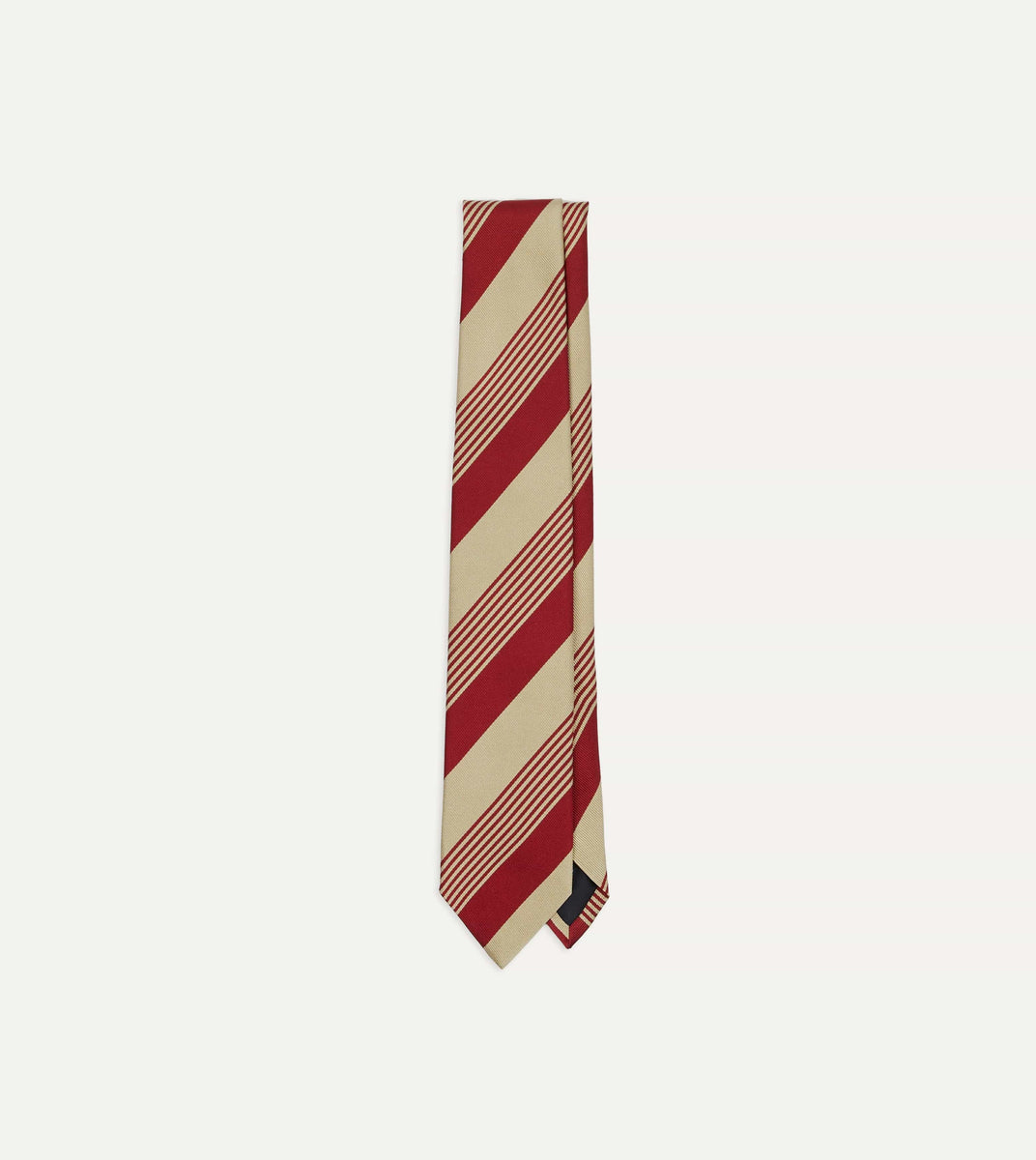 Red and Gold Multi Stripe Silk Tipped Tie – Drakes