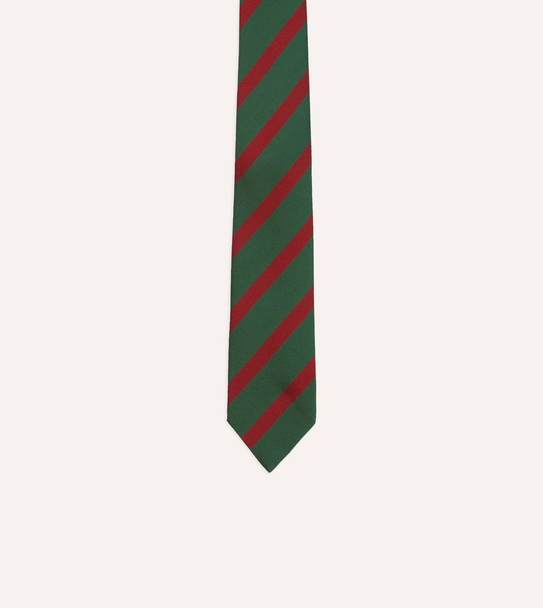 Green and Red Dual Stripe Mogador Silk Tipped Tie – Drakes
