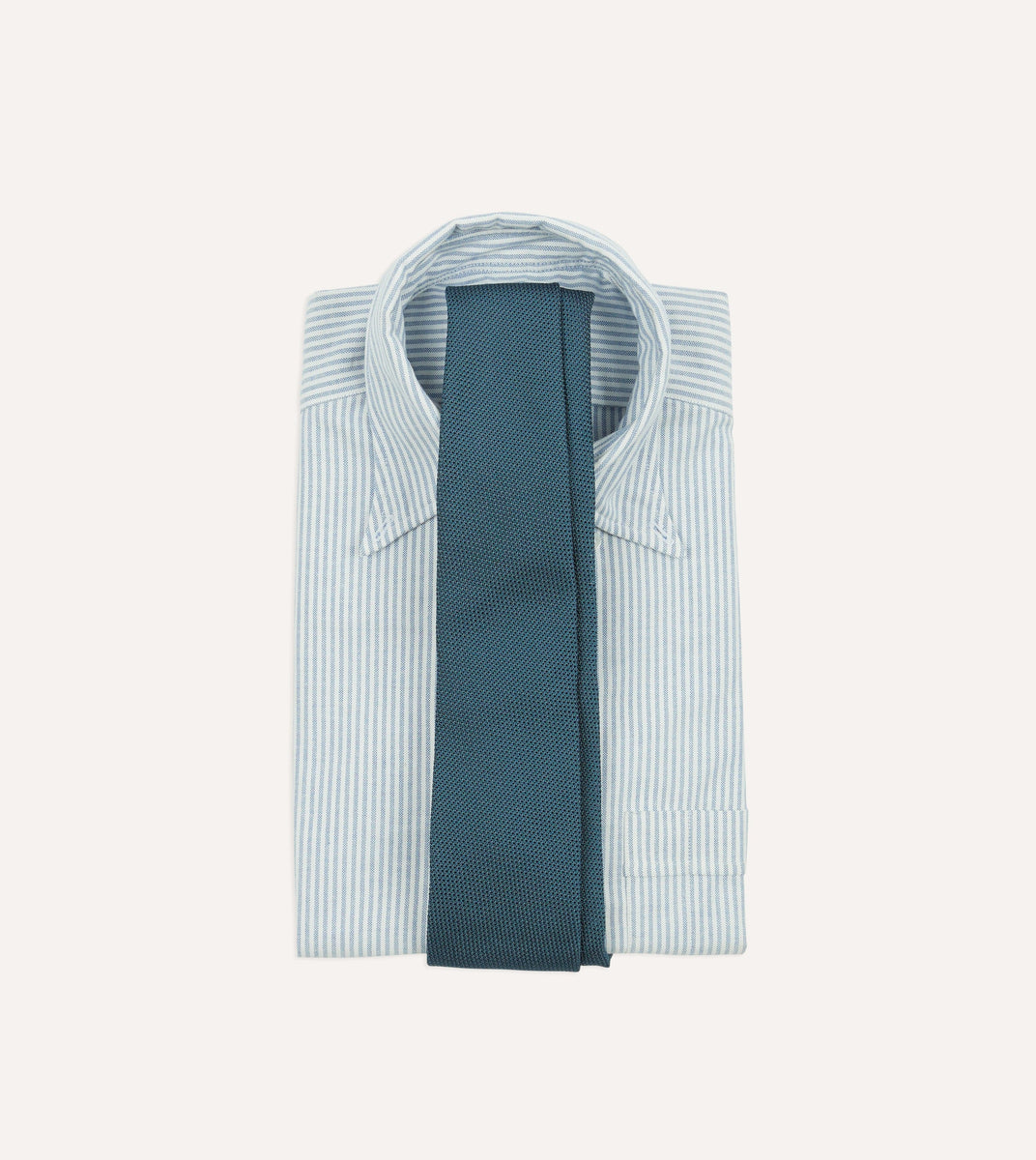 Sky Blue Fine Woven Grenadine Silk Hand Rolled Tie – Drakes