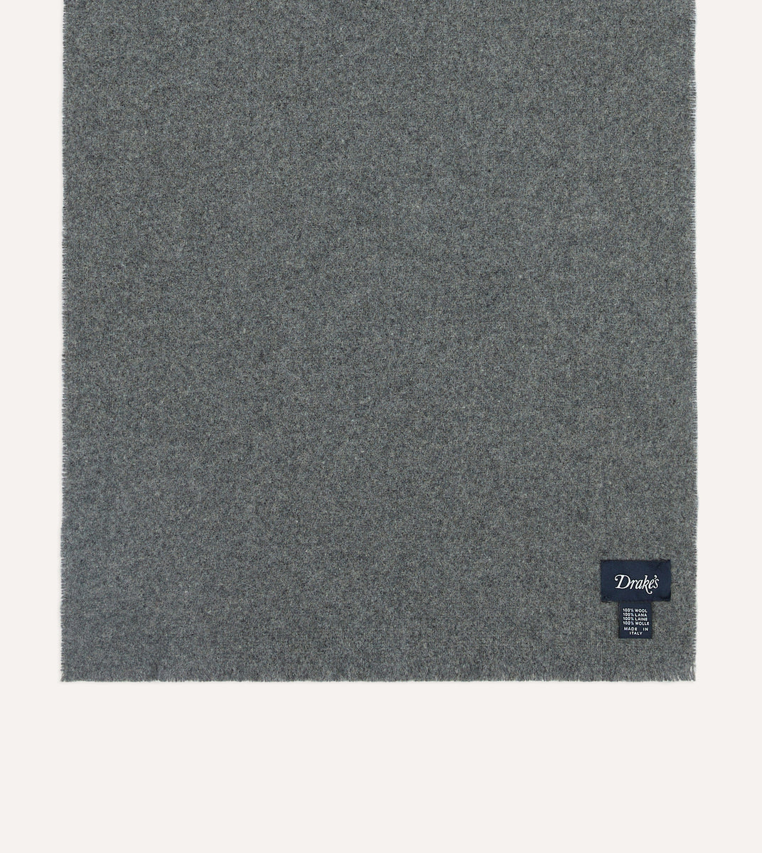 Grey Solid Wool Scarf – Drakes