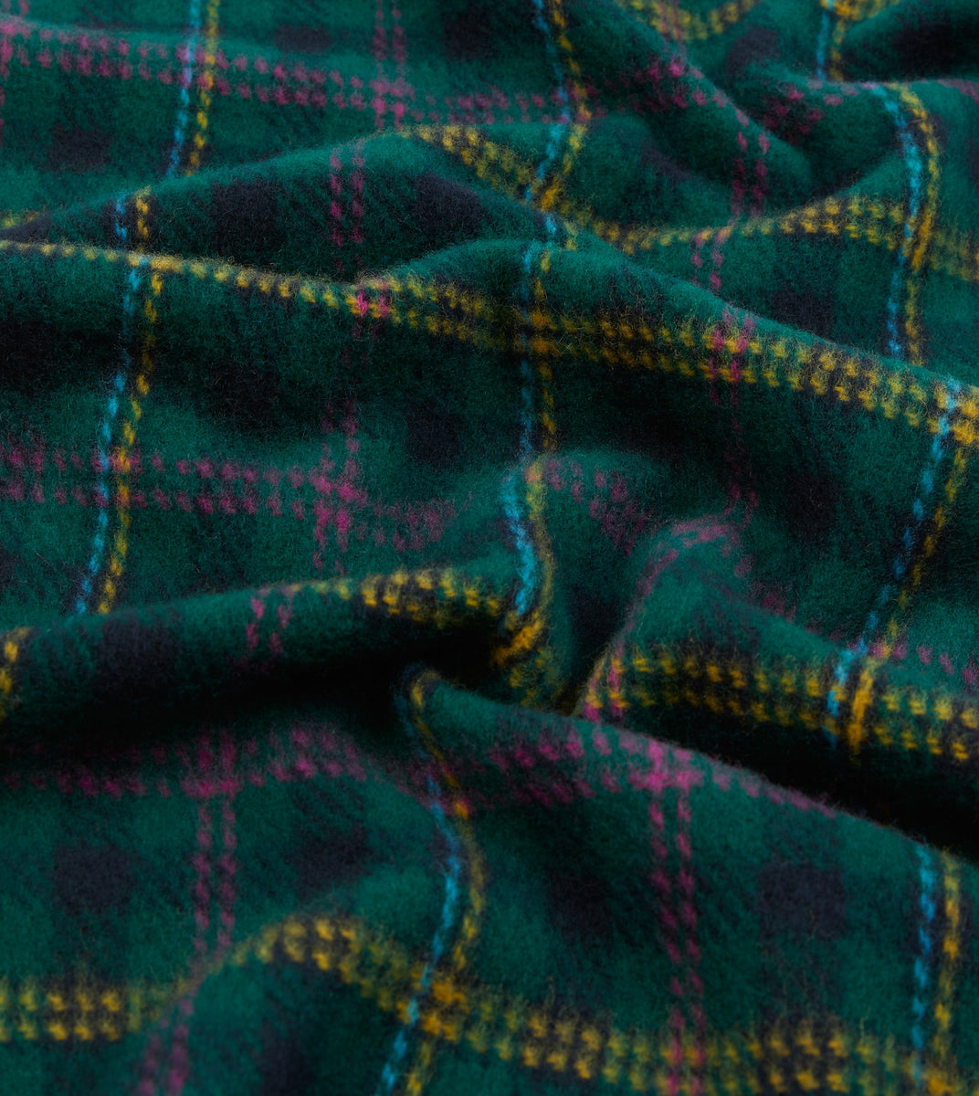 Green Tartan Check Wool Scarf – Drakes