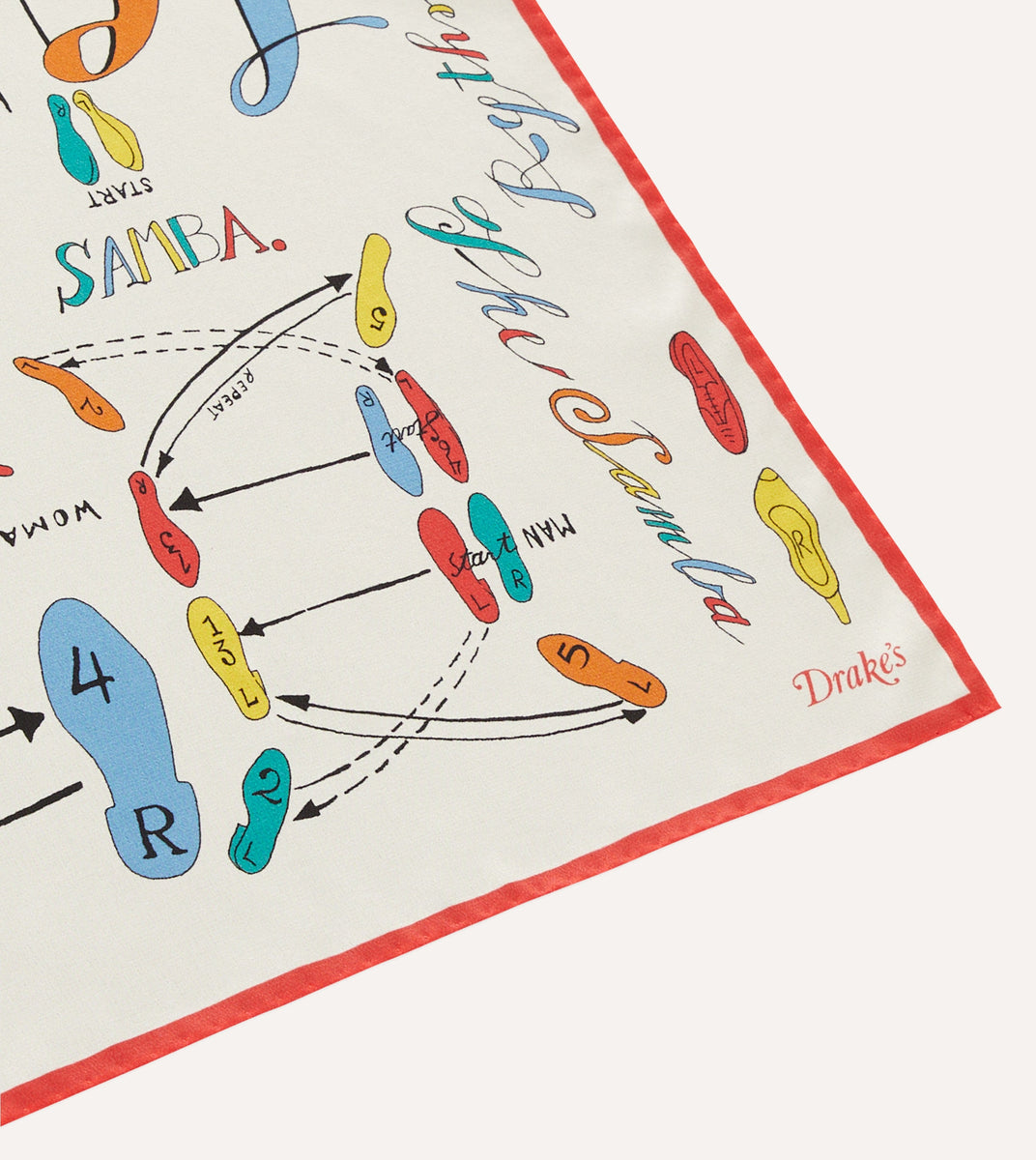 Dance Steps Print Silk Bandana – Drakes