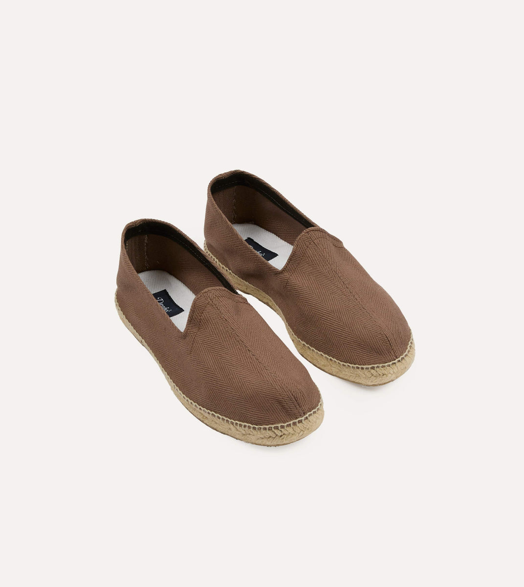 Taupe Herringbone Cotton Espadrilles – Drakes