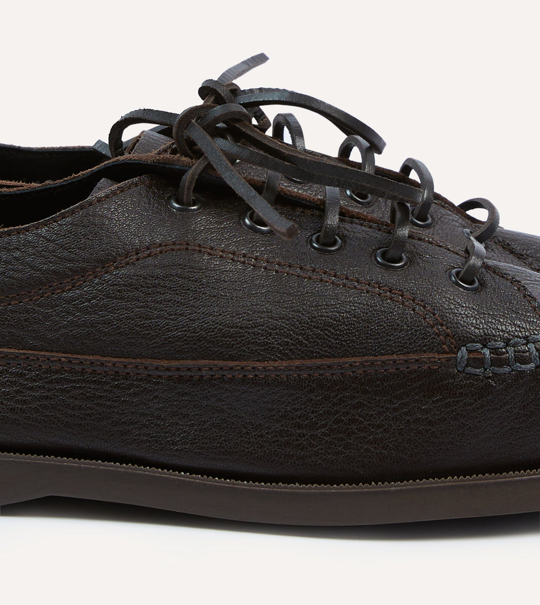 Paraboot for Drake's Malibu Brown Deer Leather Boat Shoe – Drakes