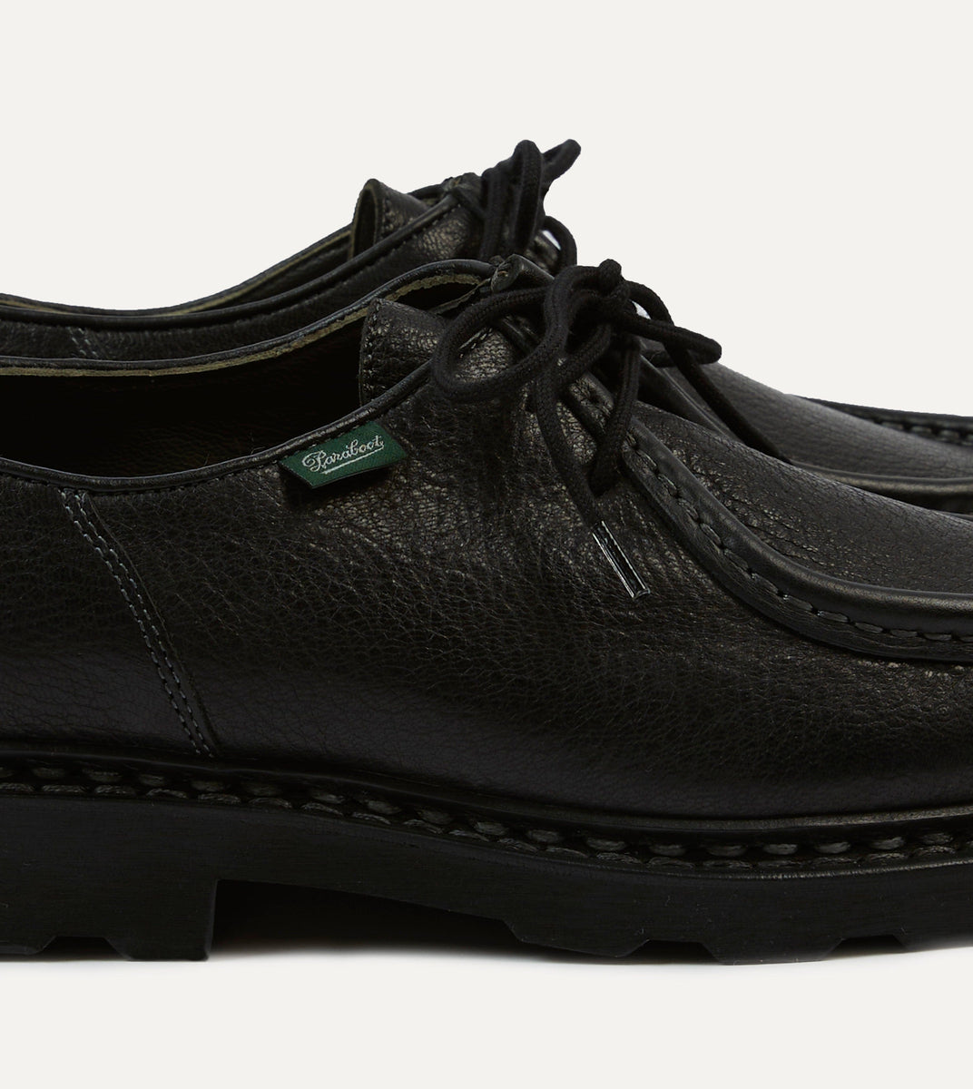 Paraboot Michael Noir Deer Leather Derby Shoe – Drakes