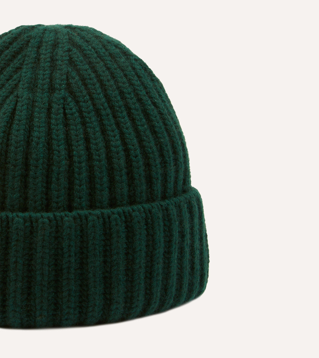 Forest Green Cashmere Ribbed Knit Cap – Drakes