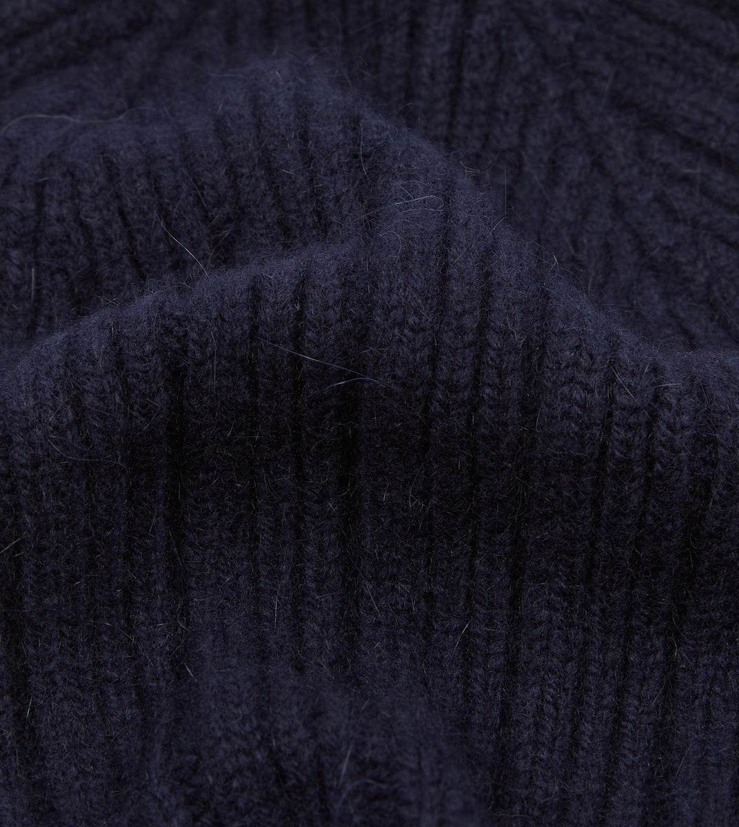 Navy Angora Lambswool Ribbed Knit Cap – Drakes
