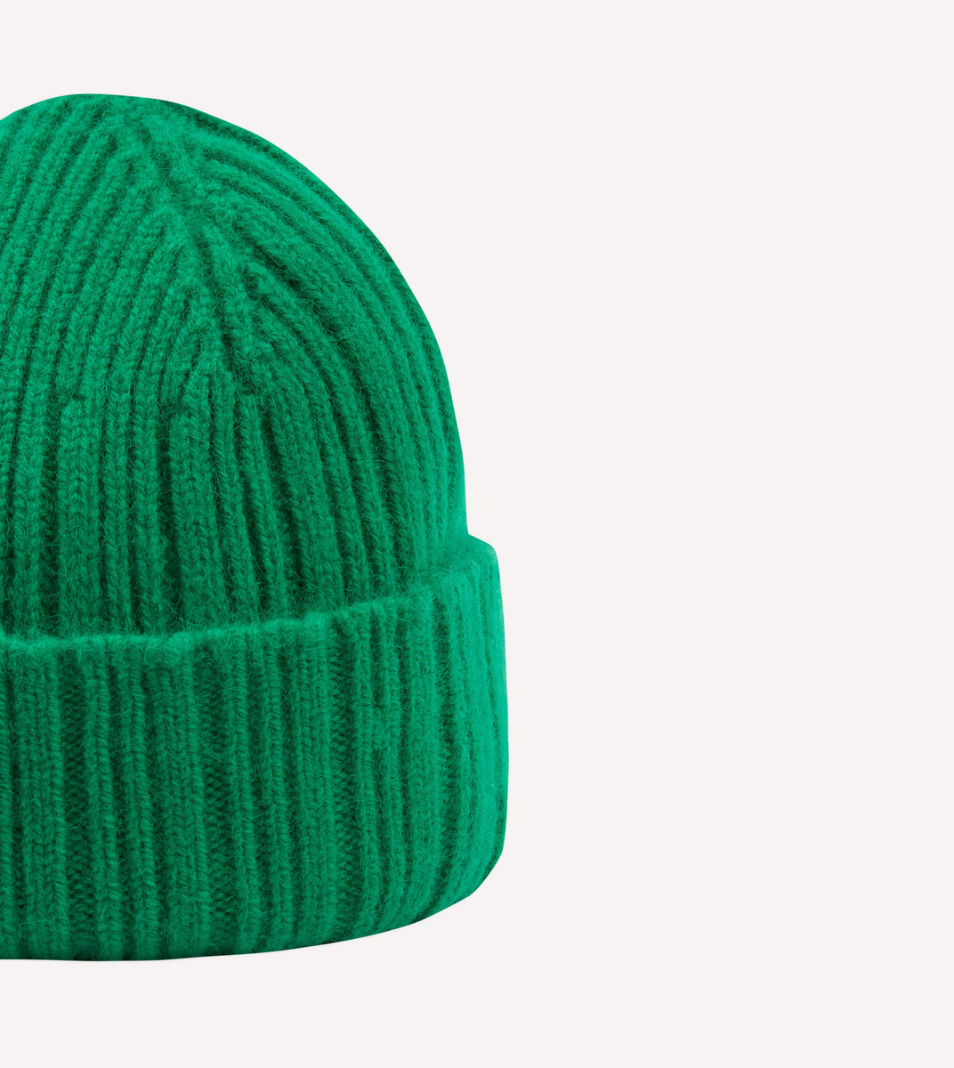 Green Angora Lambswool Ribbed Knit Cap – Drakes