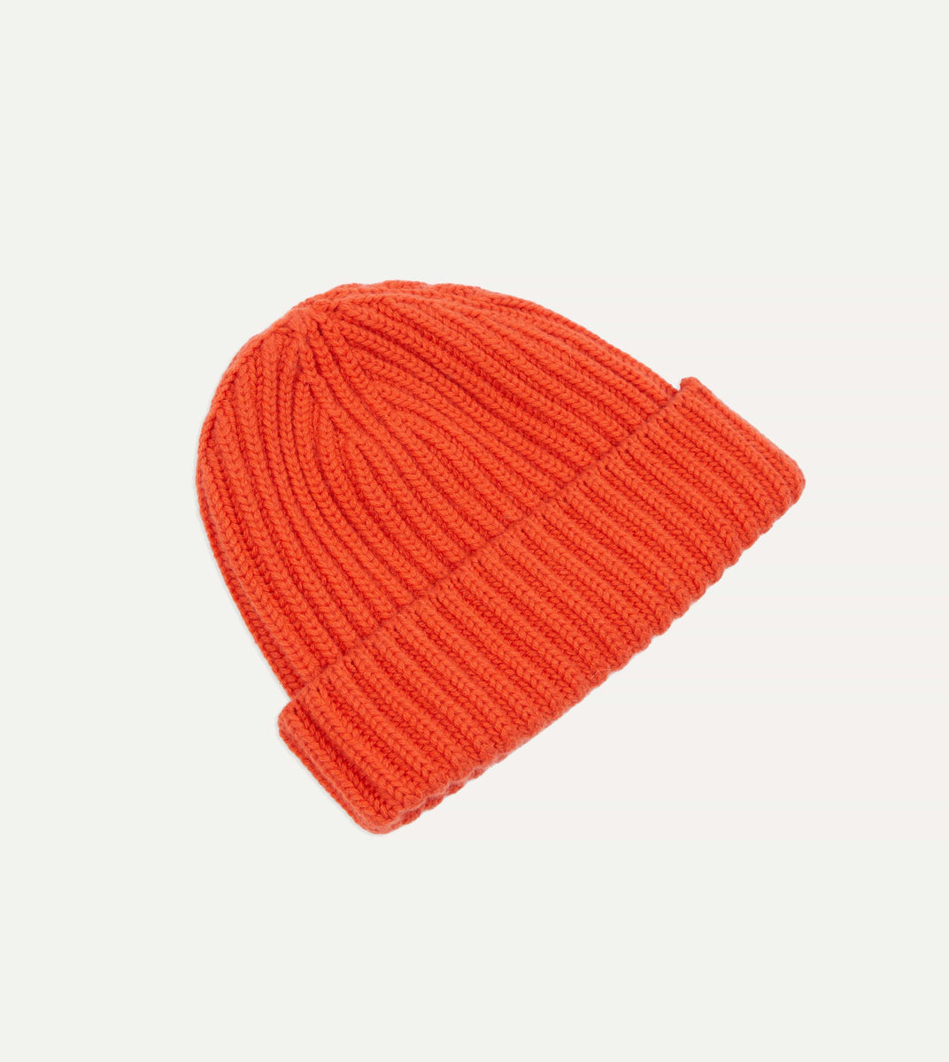 Orange Cashmere Ribbed Knit Cap – Drakes