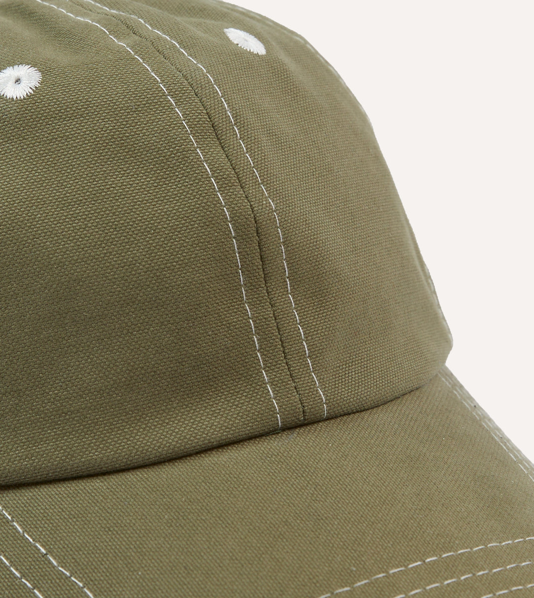 Green Cotton Contrast Stitch Baseball Cap – Drakes