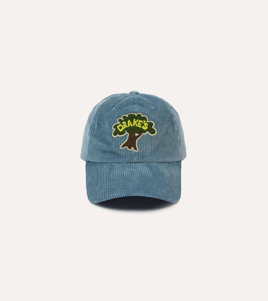 Blue Tree Emblem Cotton Corduroy Baseball Cap – Drakes