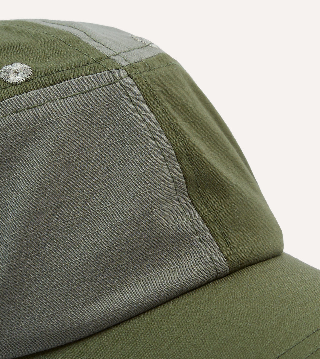 Green Ripstop Cotton Patchwork Baseball Cap – Drakes
