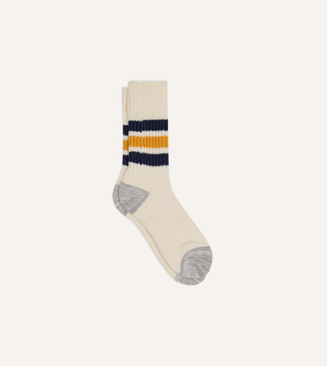 RoToTo Navy and Yellow Cotton Crew Socks – Drakes