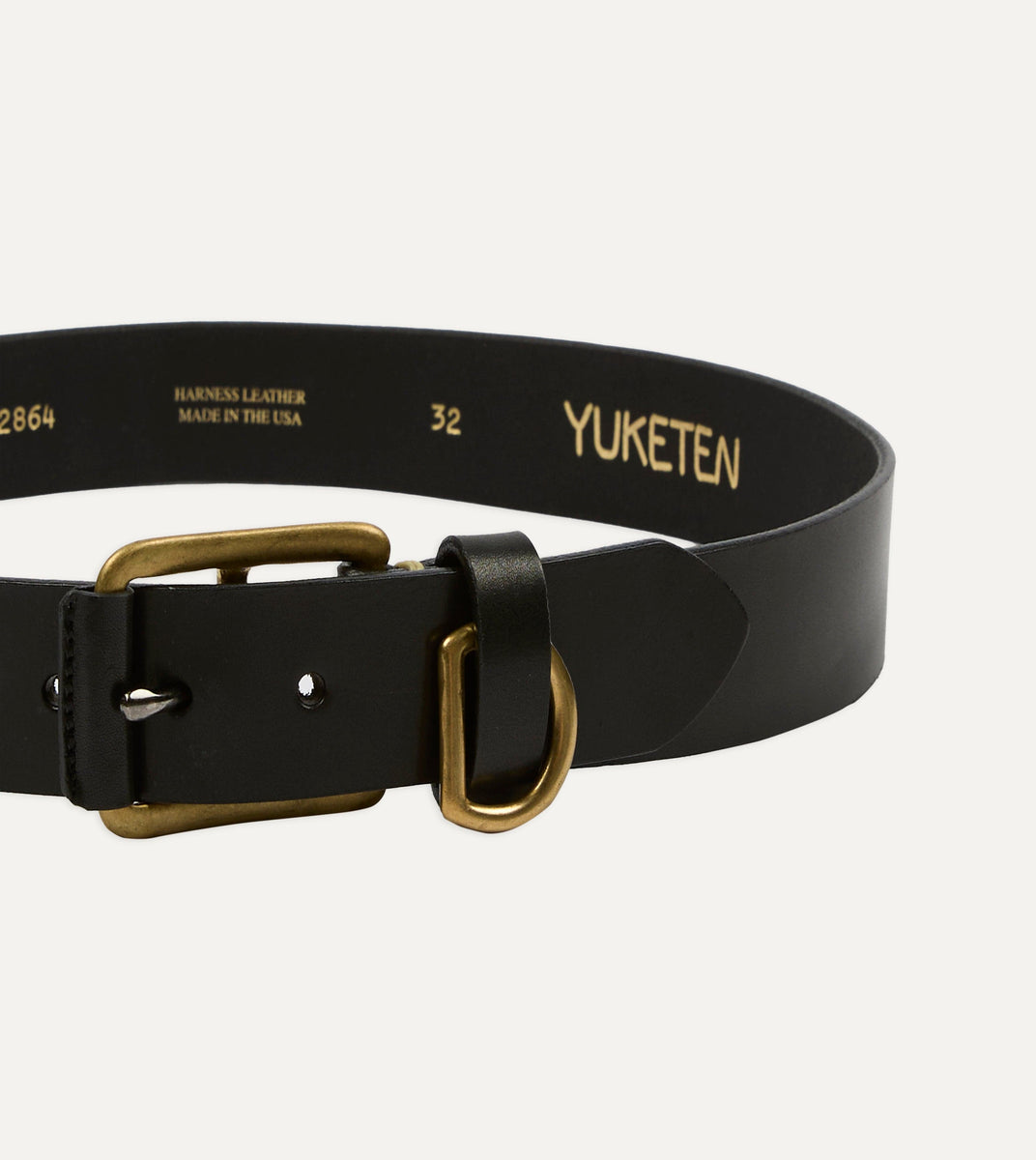 Yuketen Black Stitched D-Ring Belt – Drakes