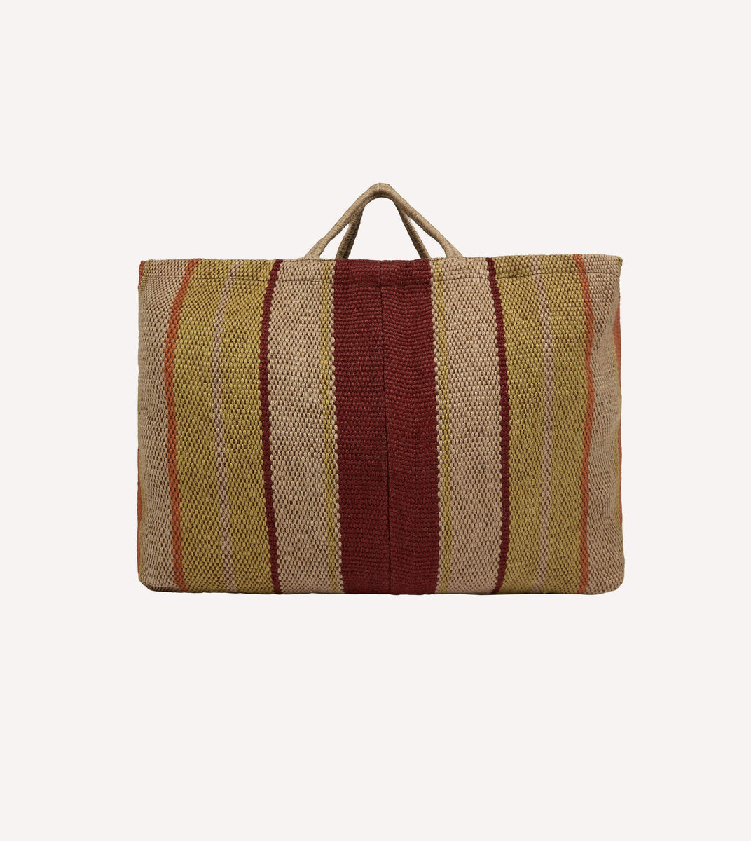 Red, Orange and Yellow Maison Bengal Extra Large Jute Poresh Tote Bag ...