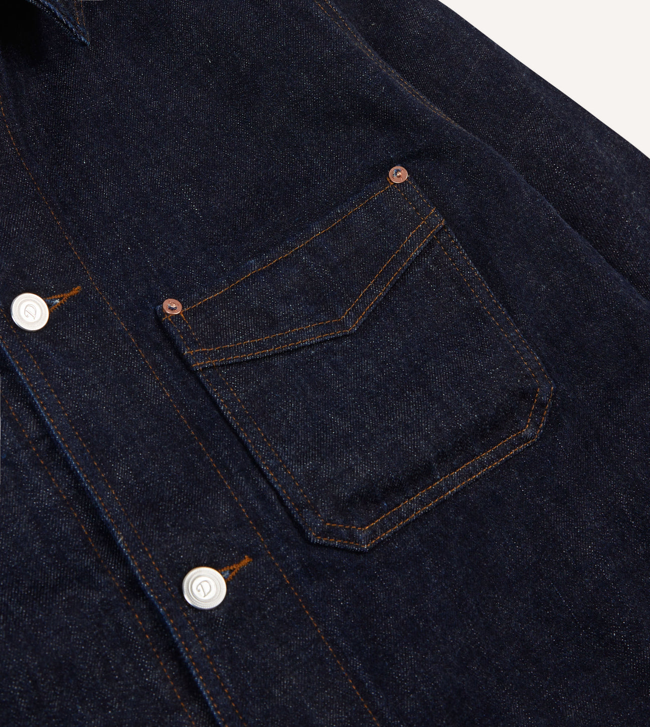 Indigo Rinse Denim Five-Pocket Chore Jacket – Drakes