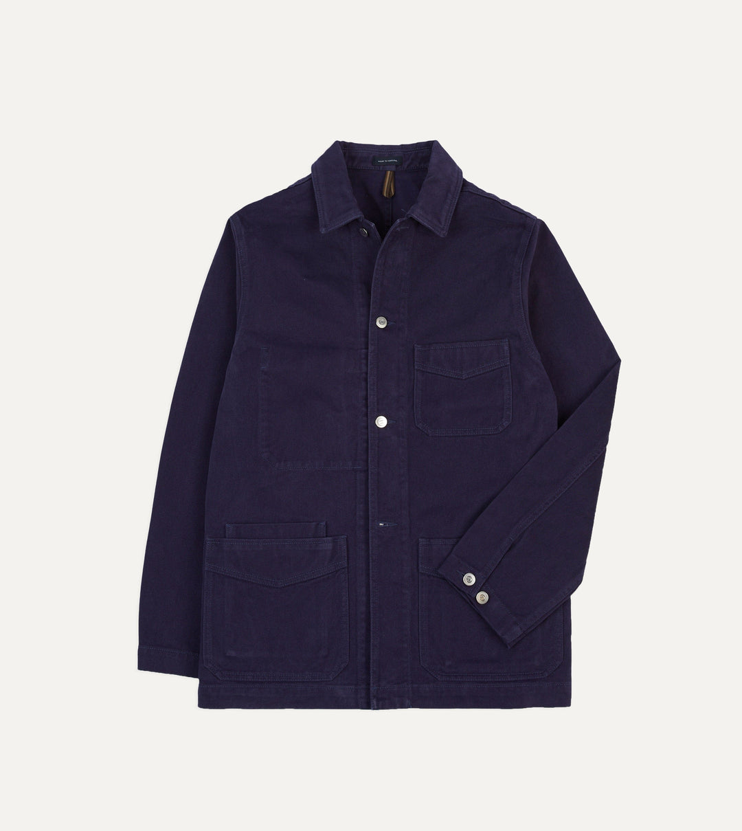 French Blue Heavy Twill Cotton Five-Pocket Chore Jacket – Drakes
