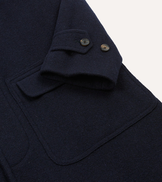 Navy Wool Raglan Coat – Drakes