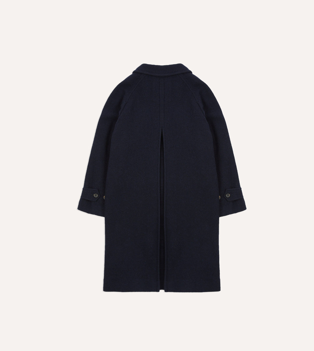 Navy Wool Raglan Coat – Drakes