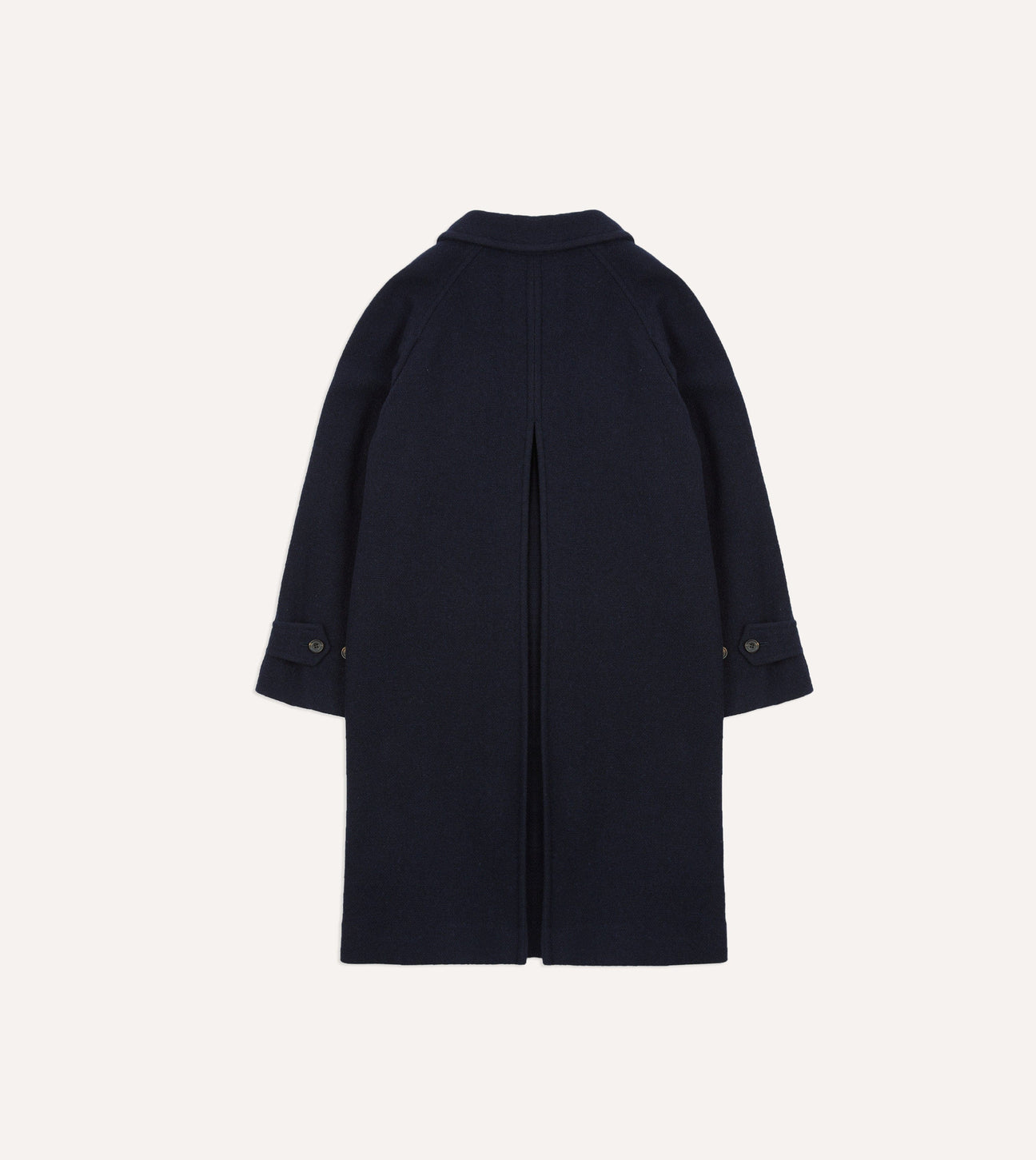 Navy Wool Raglan Coat – Drakes