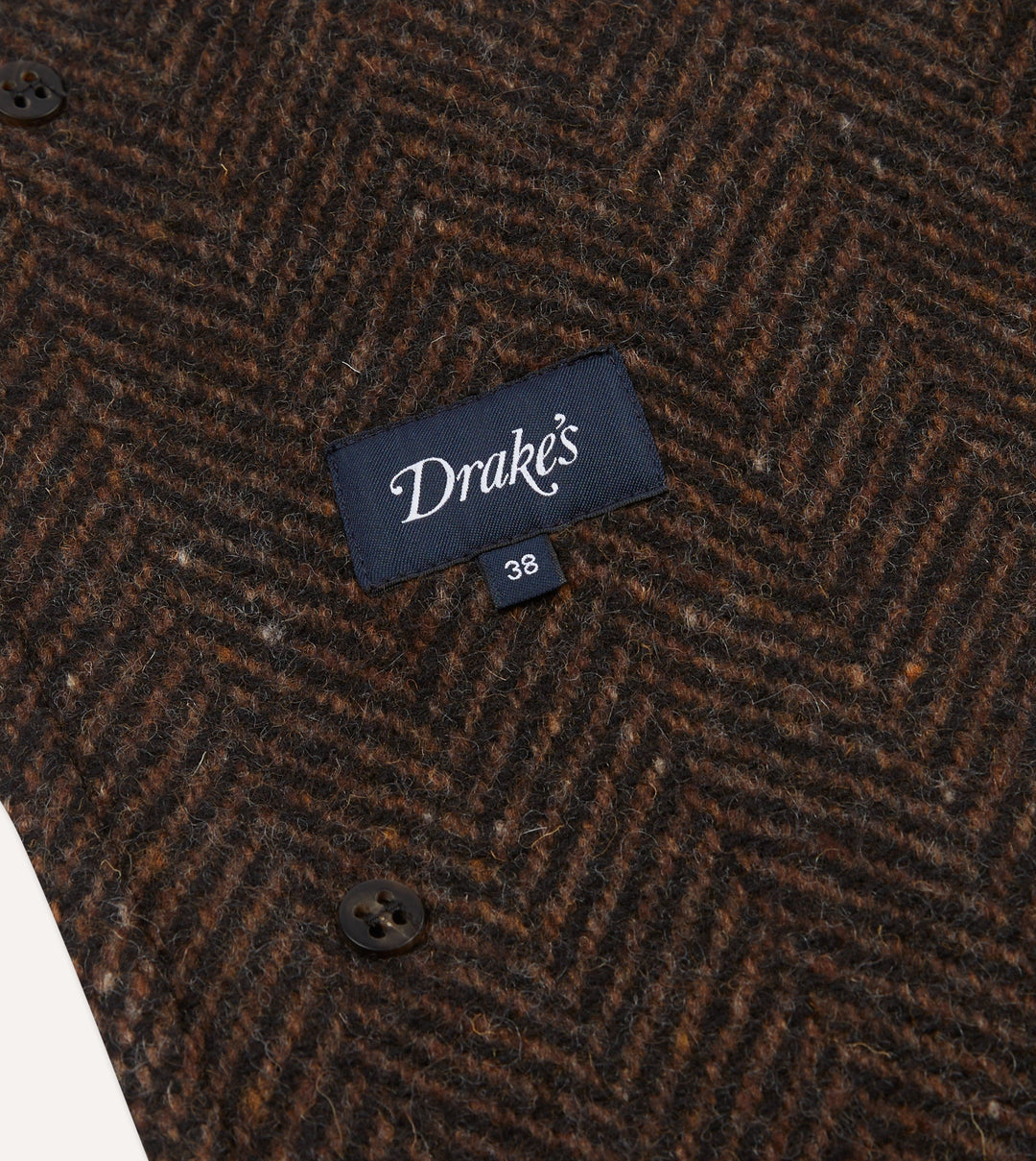Brown Herringbone Wool Raglan Coat – Drakes