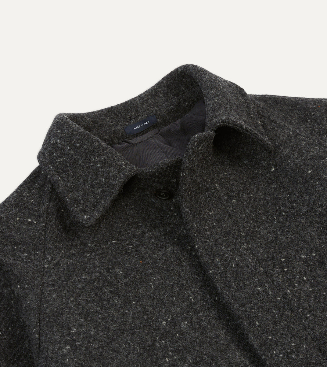 Grey Flecked Wool Raglan Coat – Drakes