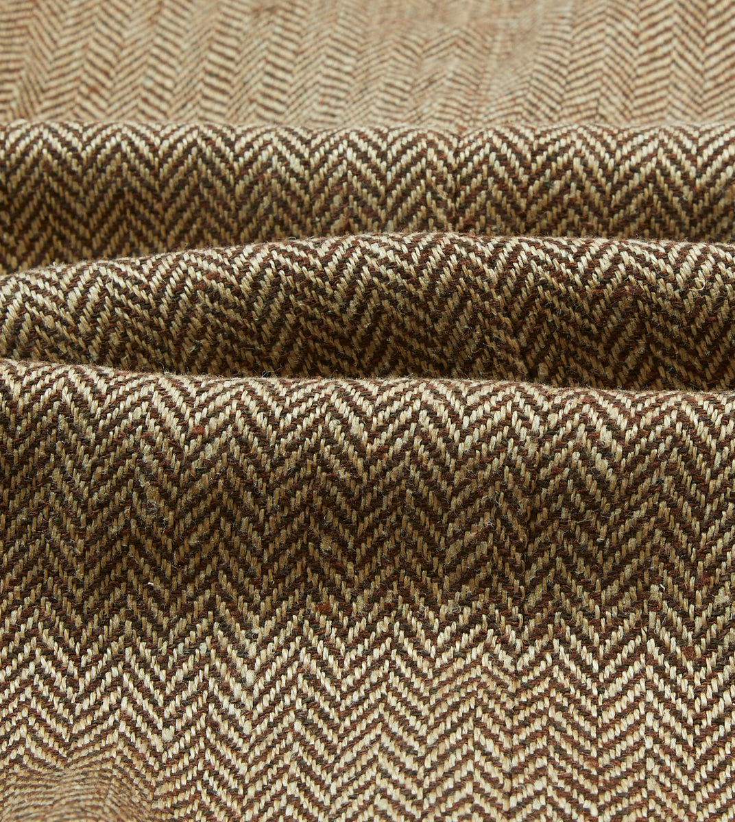 Brown Herringbone Linen-Silk Blazer – Drakes