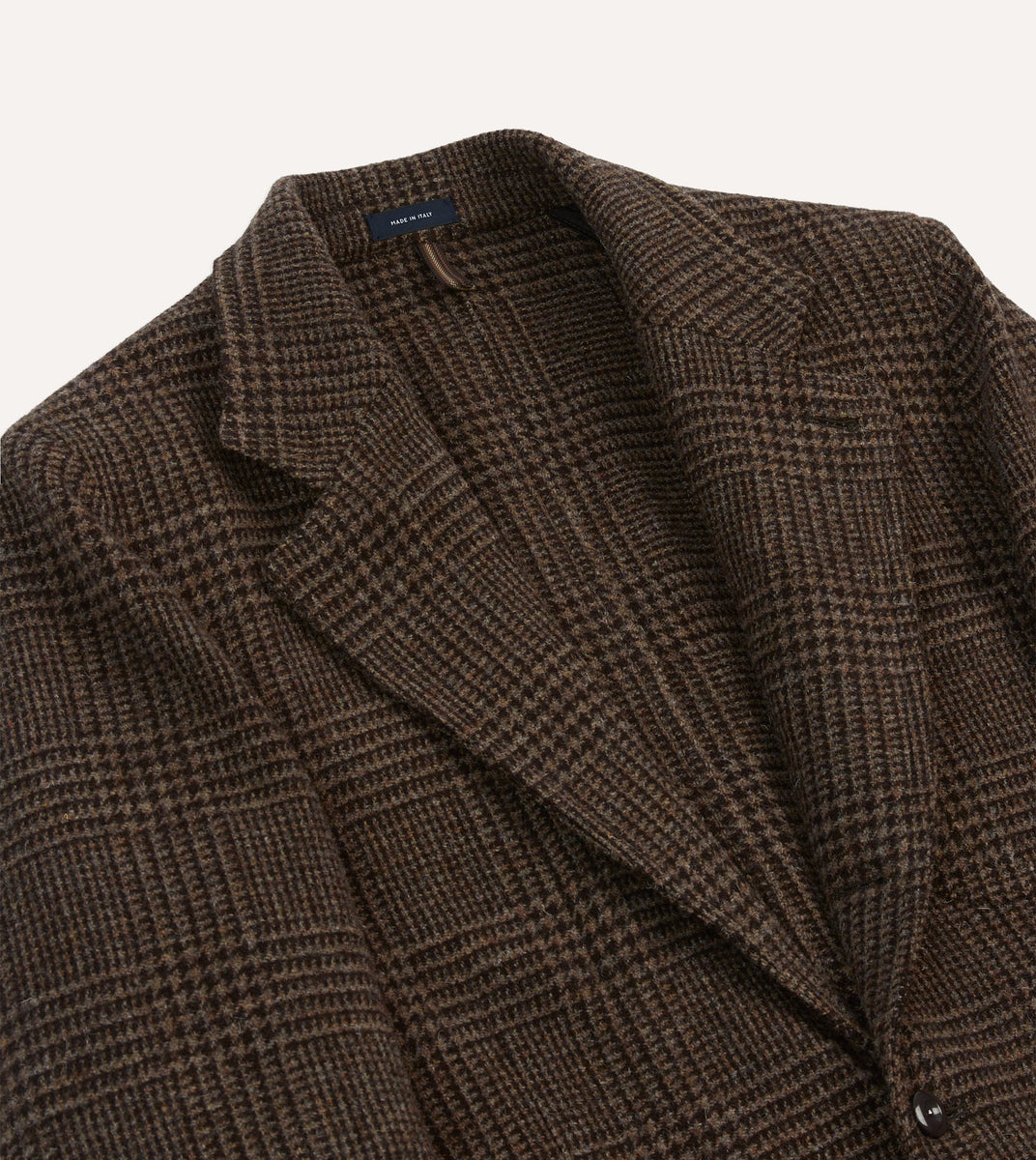 Dark Brown Prince of Wales Check Tweed Games Blazer Mk. VII – Drakes