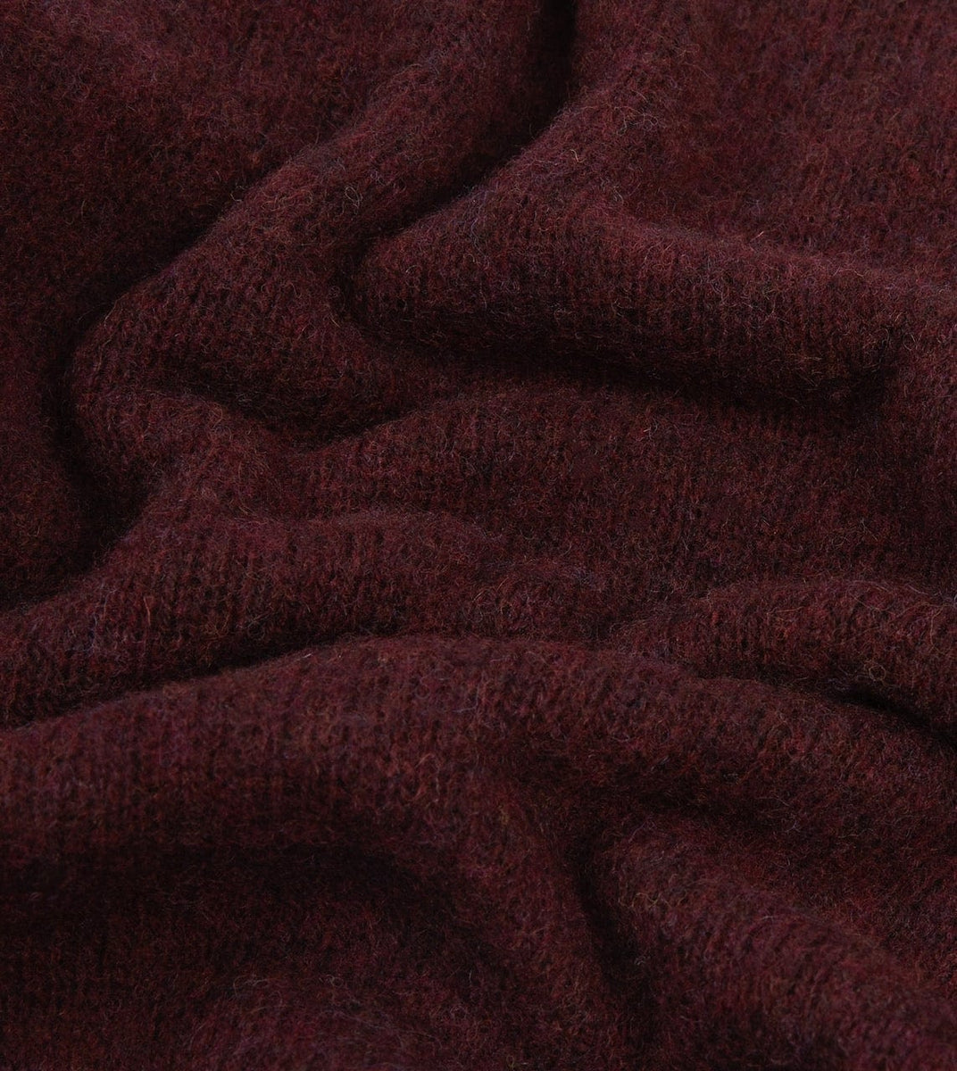 Burgundy Brushed Shetland Crew Neck Jumper – Drakes