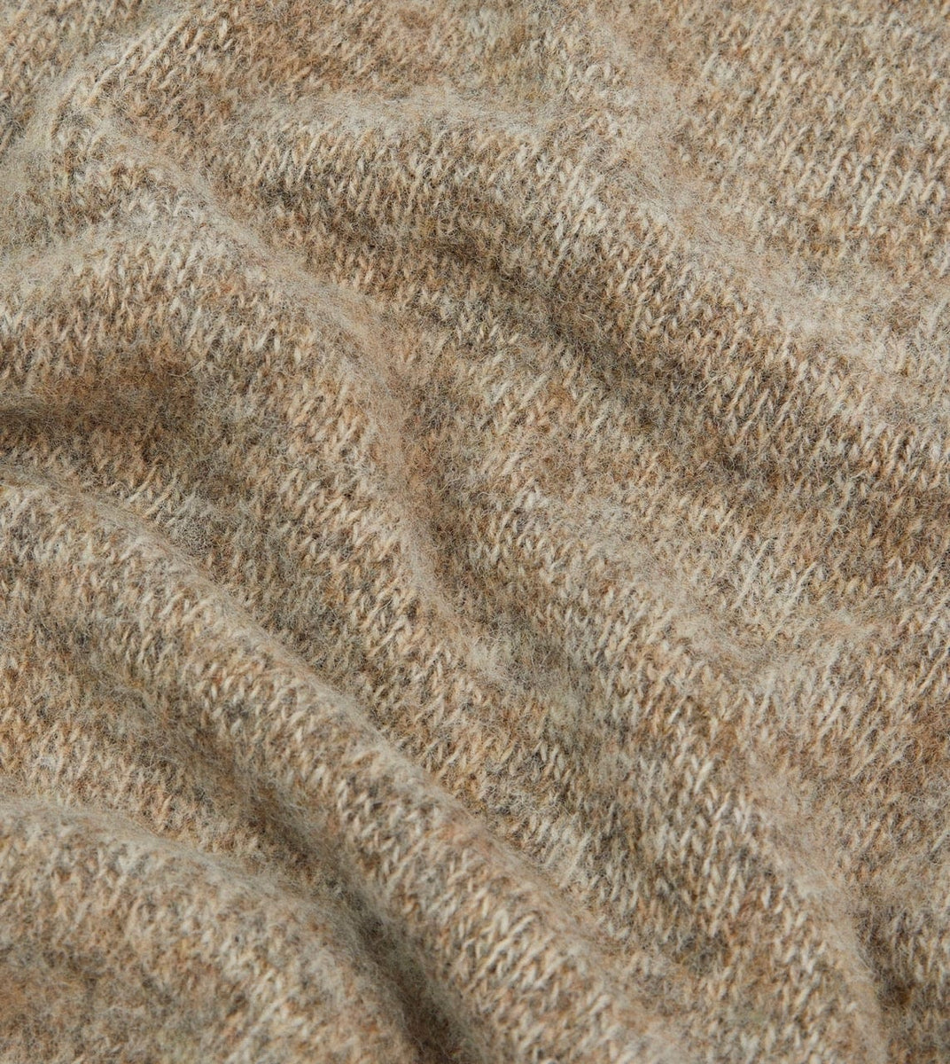 Camel Brushed Shetland Crew Neck Jumper – Drakes