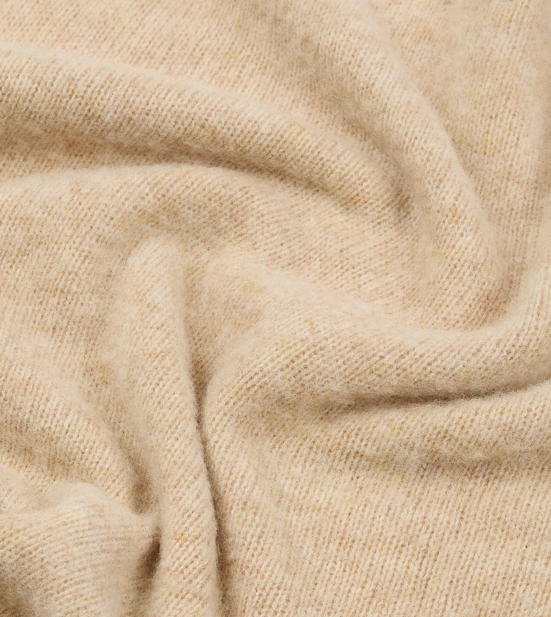 Ecru Brushed Shetland Mock Neck Jumper – Drakes