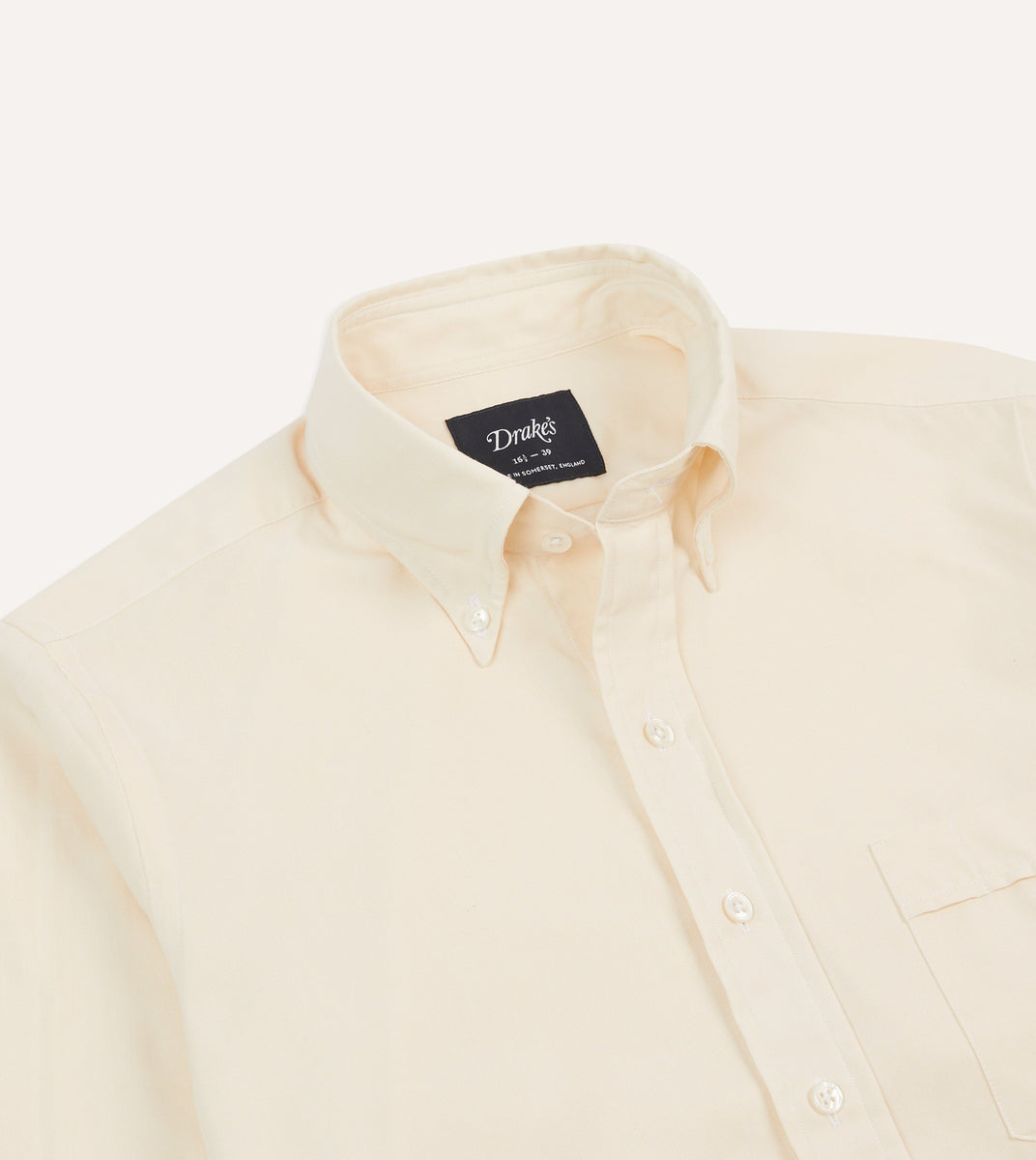 Ecru Pinpoint Oxford Cotton Cloth Button-Down Shirt – Drakes