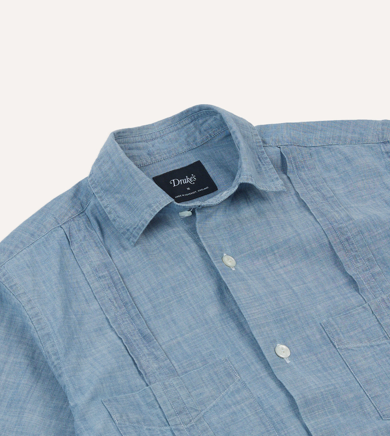 Blue Chambray Short Sleeve Cuban Shirt – Drakes