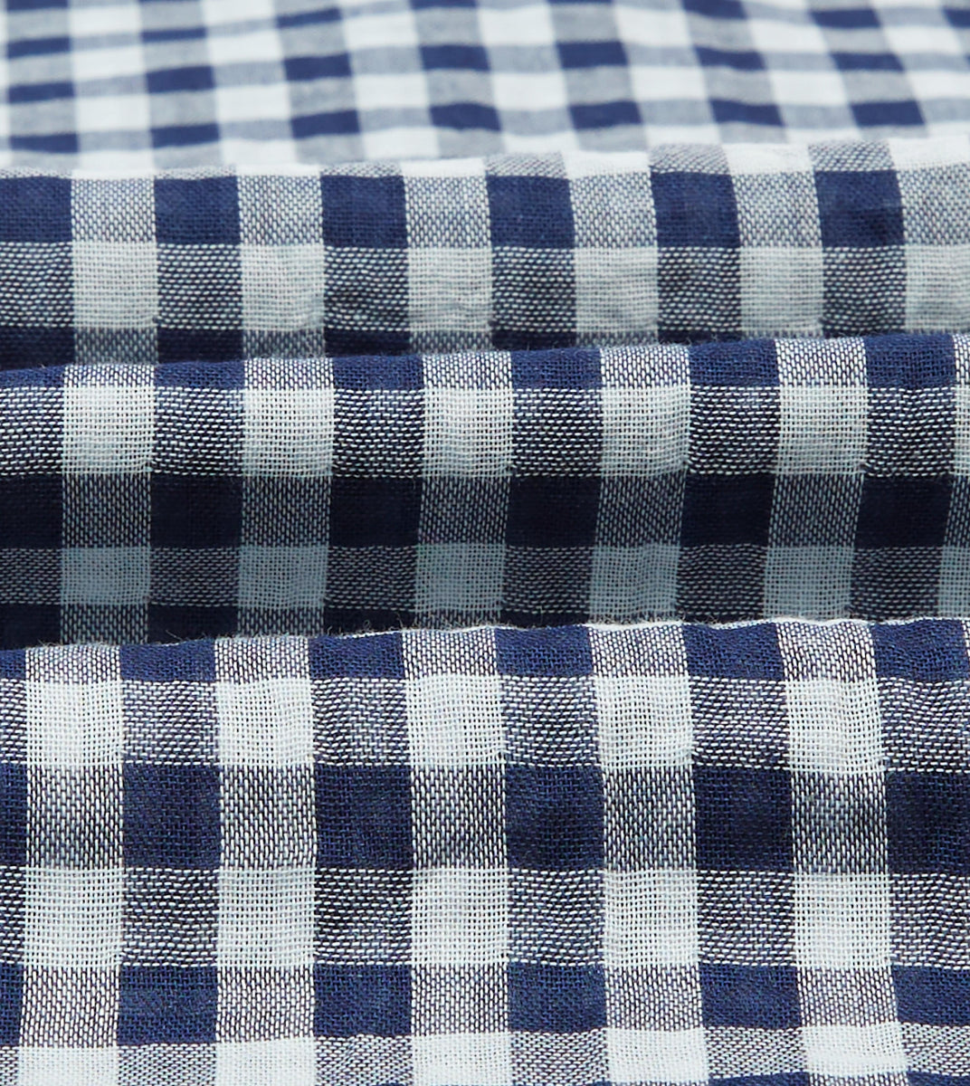 Navy Gingham Cotton Reversible Smock – Drakes