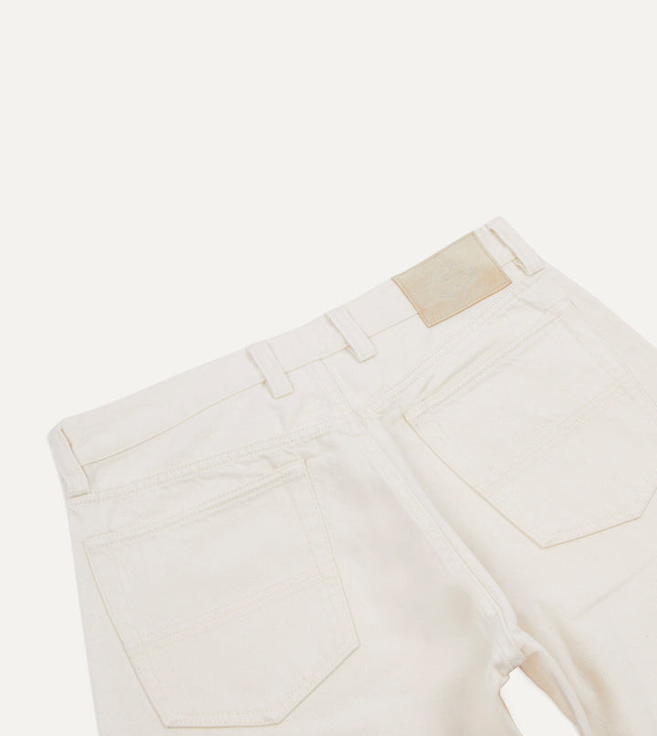 Ecru 12.7oz Selvedge Denim Tonal Stitch Five-Pocket Jeans – Drakes