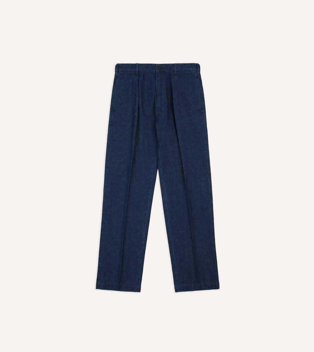 Indigo Cotton-Linen Games Trousers – Drakes