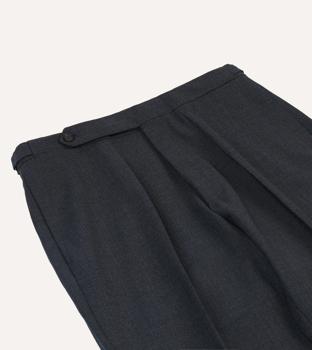 Charcoal Tropical Wool Single Pleat Trouser – Drakes