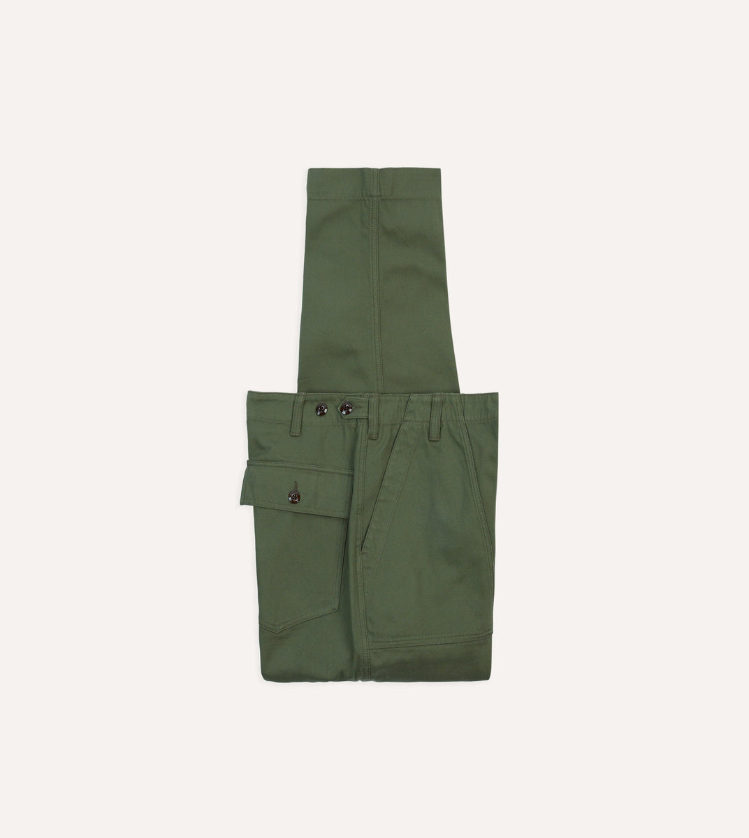 Olive Cotton Fatigue Trouser – Drakes