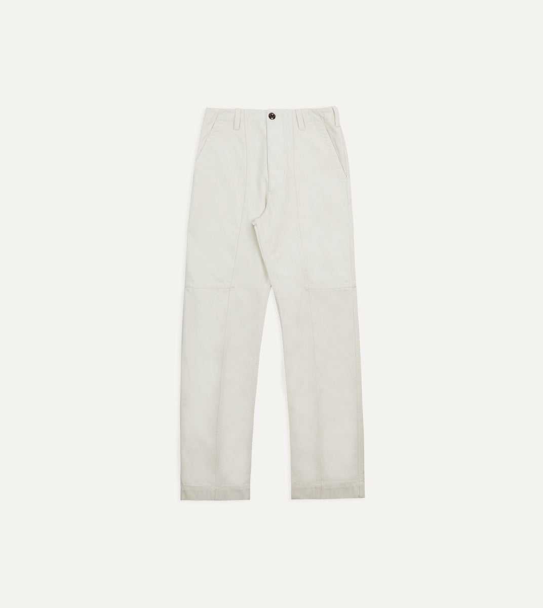 Ecru Cotton Canvas Panel Trousers – Drakes