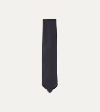 Navy Silk Twill Tipped Tie – Drakes