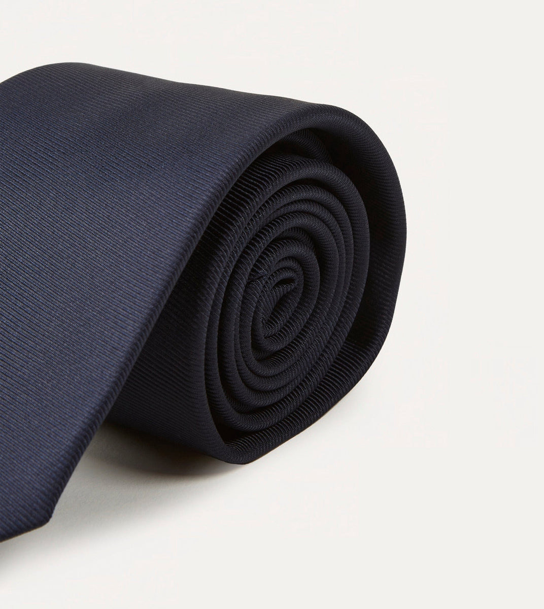 Navy Silk Twill Tipped Tie – Drakes