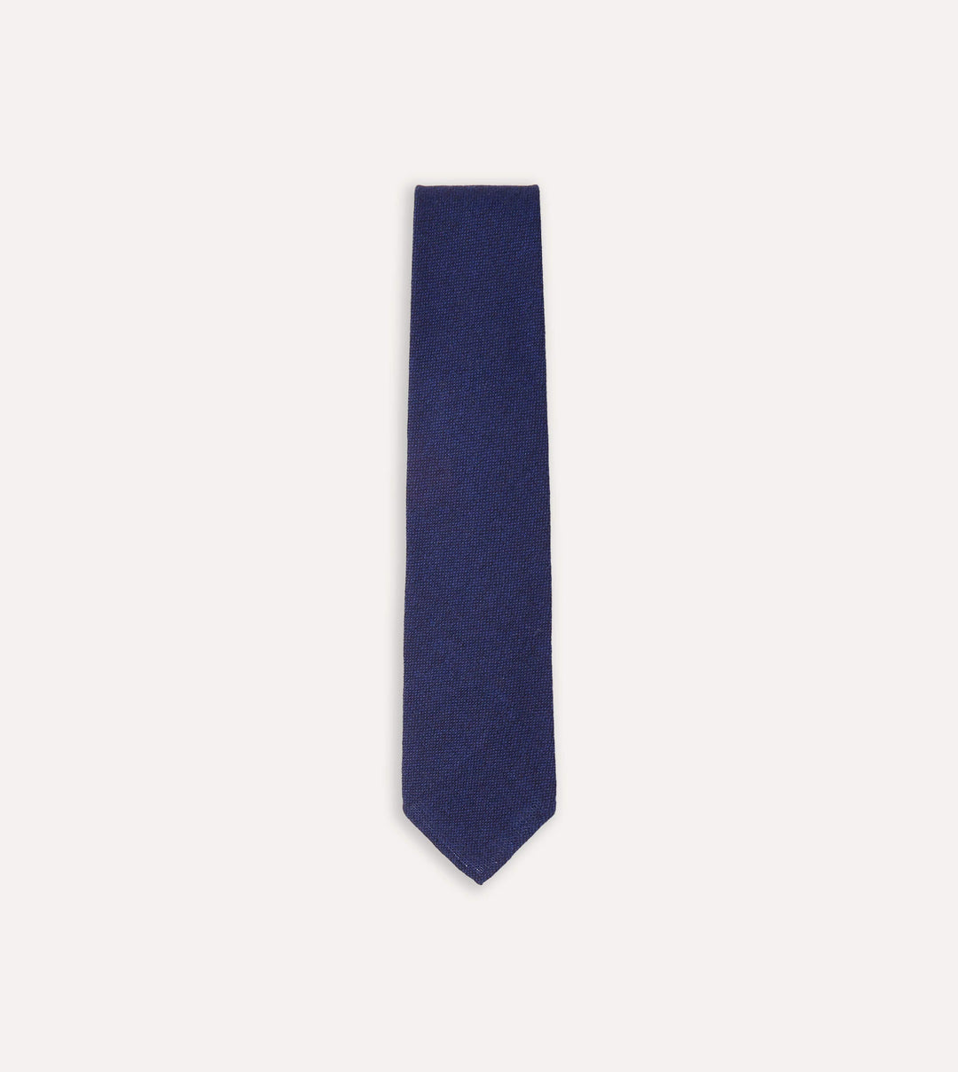 Light Navy Pure Cashmere Solid Hand Rolled Tie – Drakes