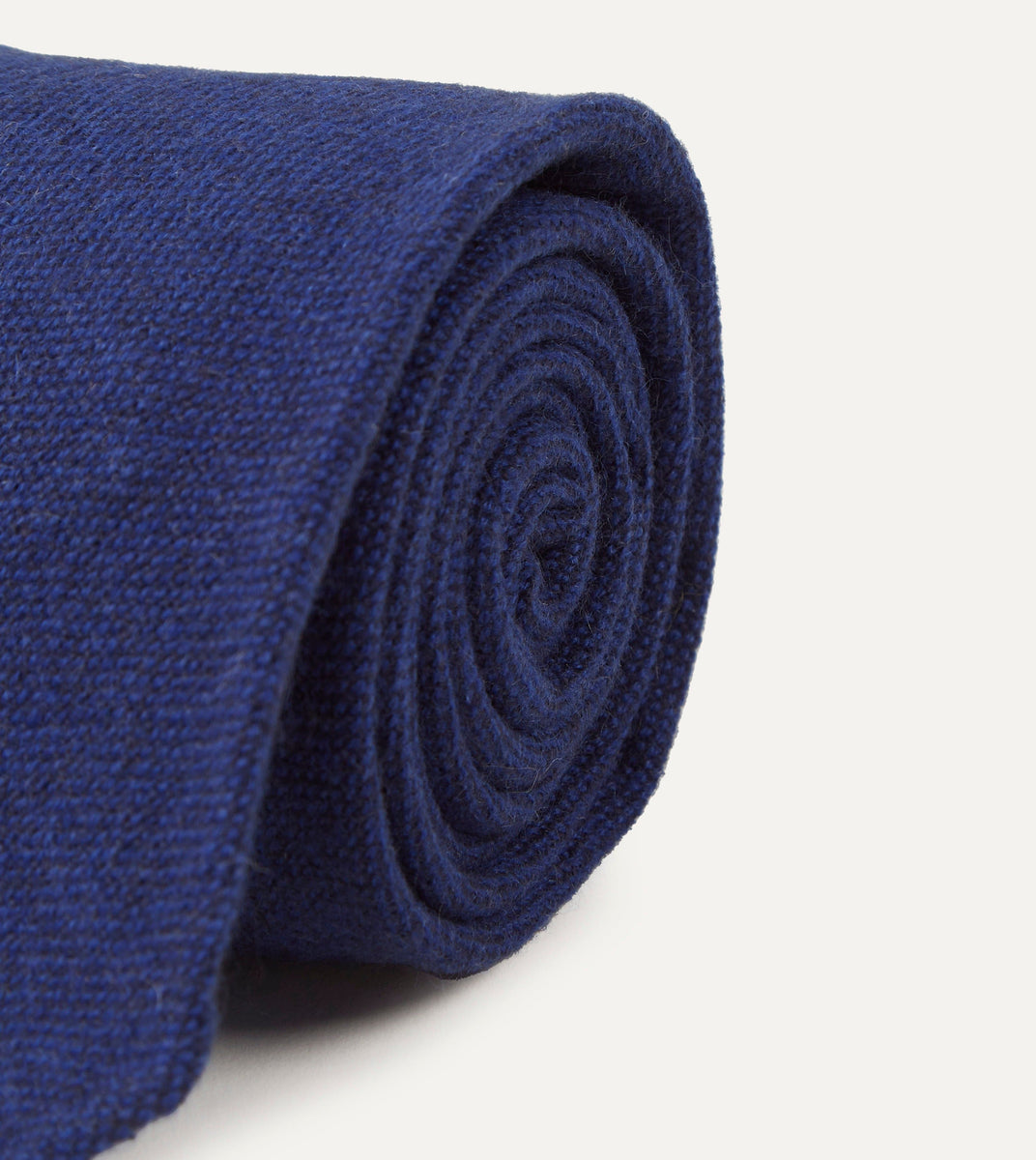 Light Navy Pure Cashmere Solid Hand Rolled Tie – Drakes