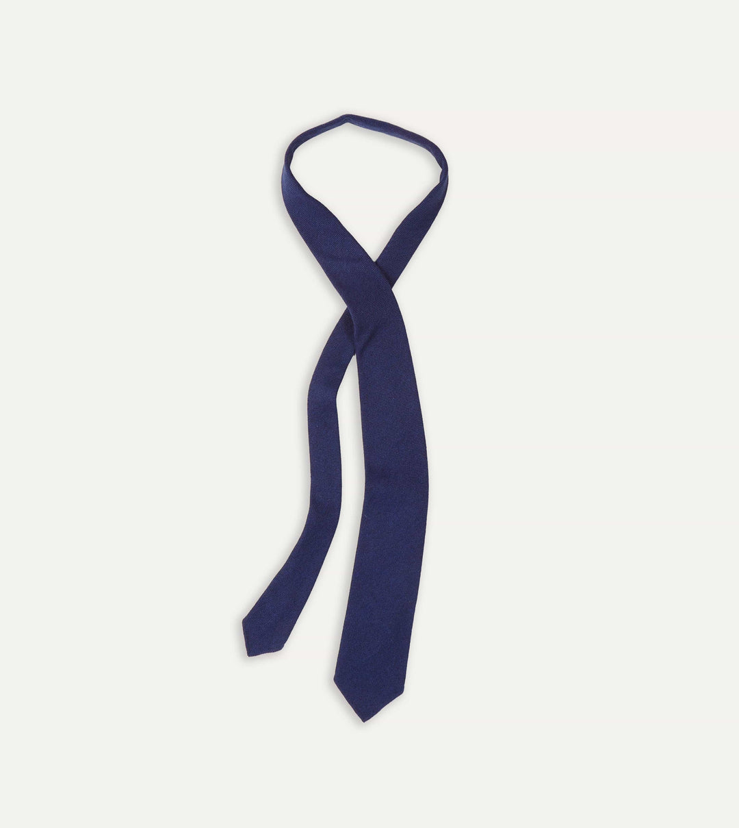 Light Navy Pure Cashmere Solid Hand Rolled Tie – Drakes