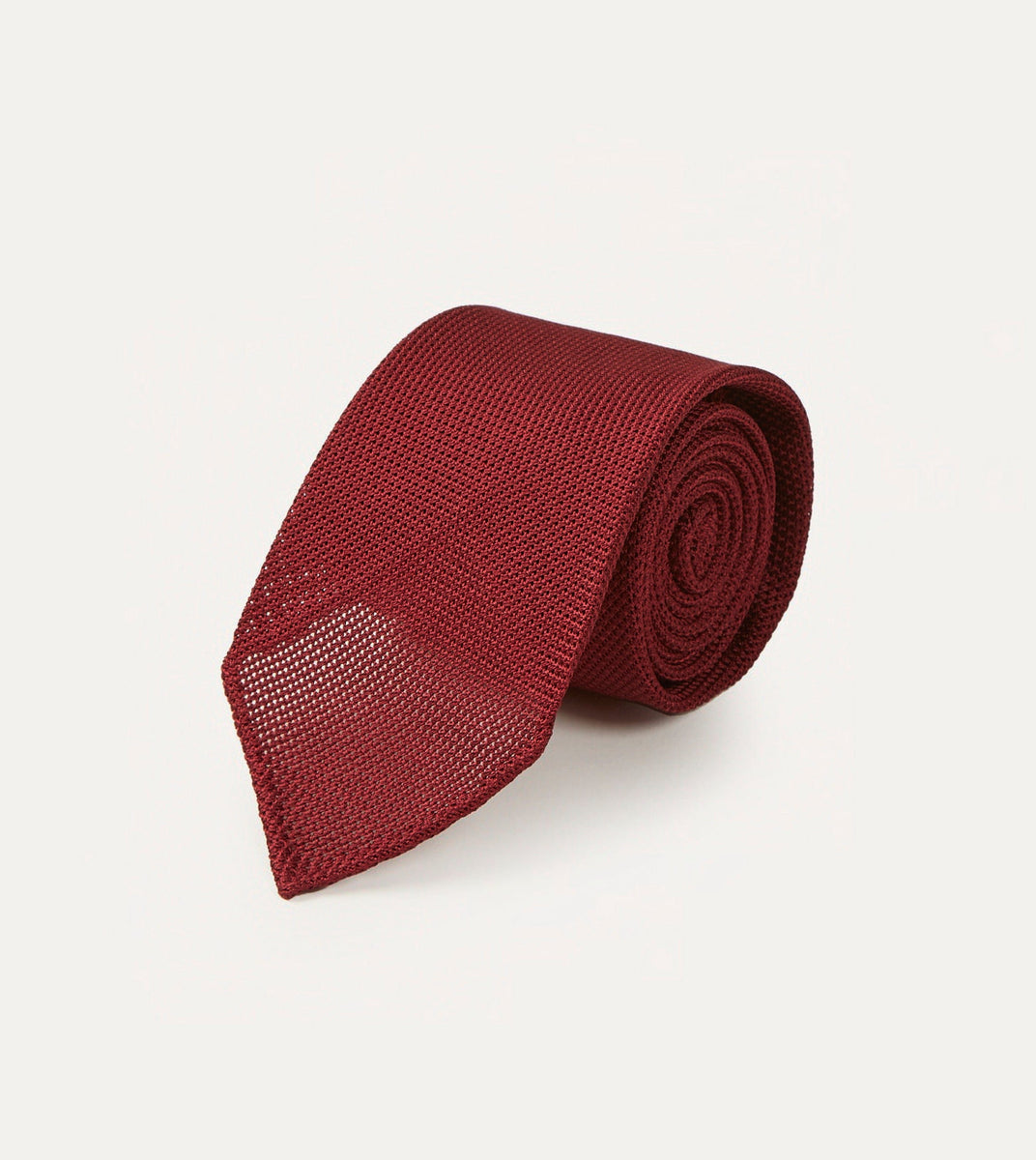 Red Fine Woven Grenadine Silk Hand Rolled Tie – Drakes